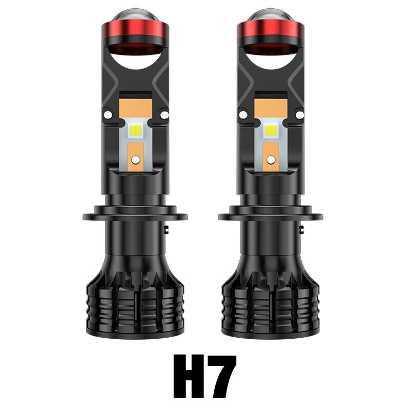 2pcs 100W H4 H7 LED Mini Projector Lens Headlight Automobles Canbus ...