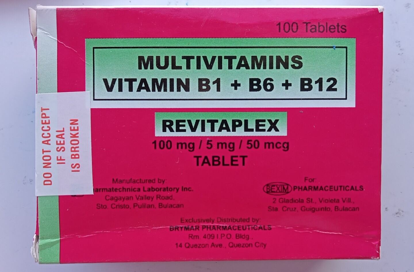 Multivitamins Vitamin B1+ B6 + B12 100 tabs | Lazada PH