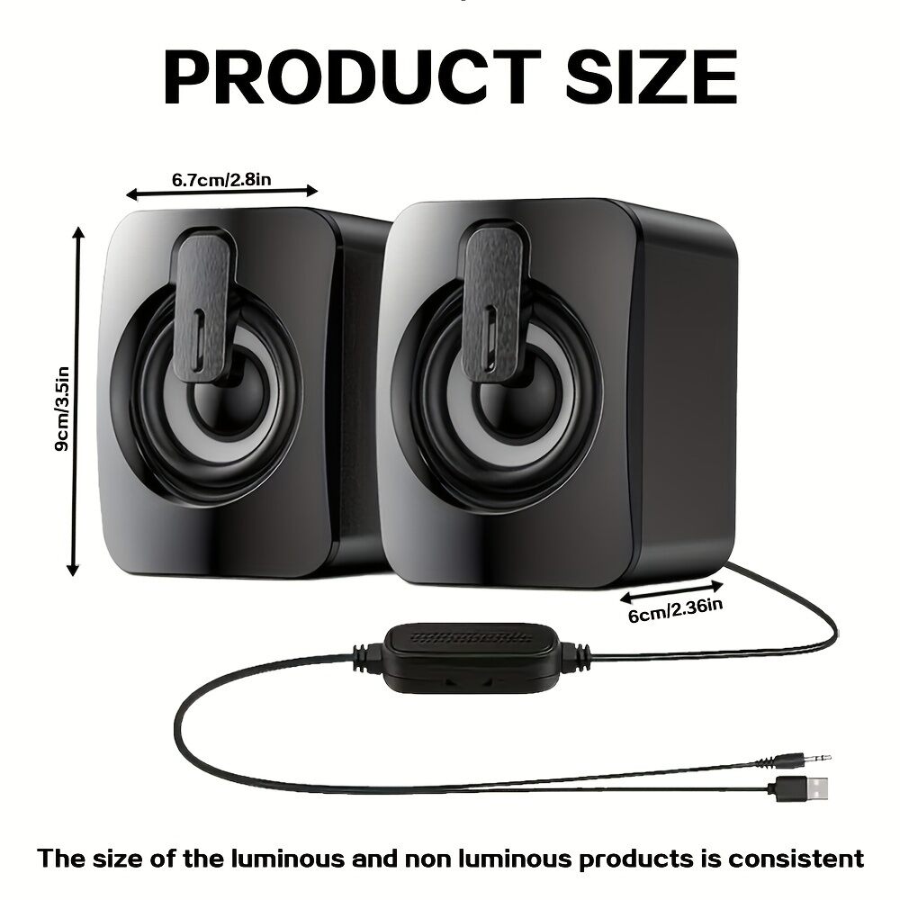 Computer Speakers PC Sound Box HIFI Stereo Microphone USB Wired Caixa ...
