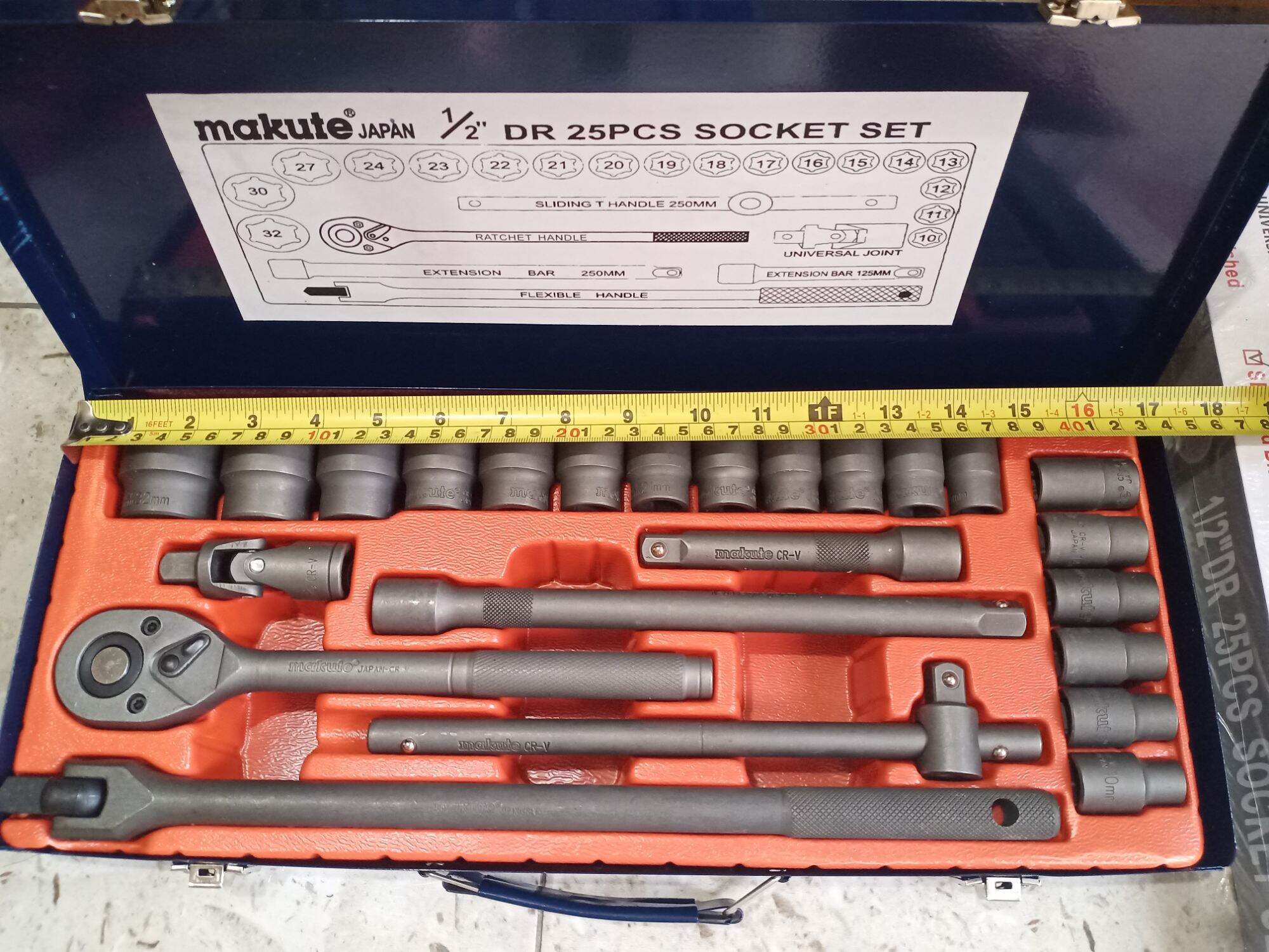 Makute Japan Professional Tools 1/2"DR 25pcs Socket set | Lazada PH