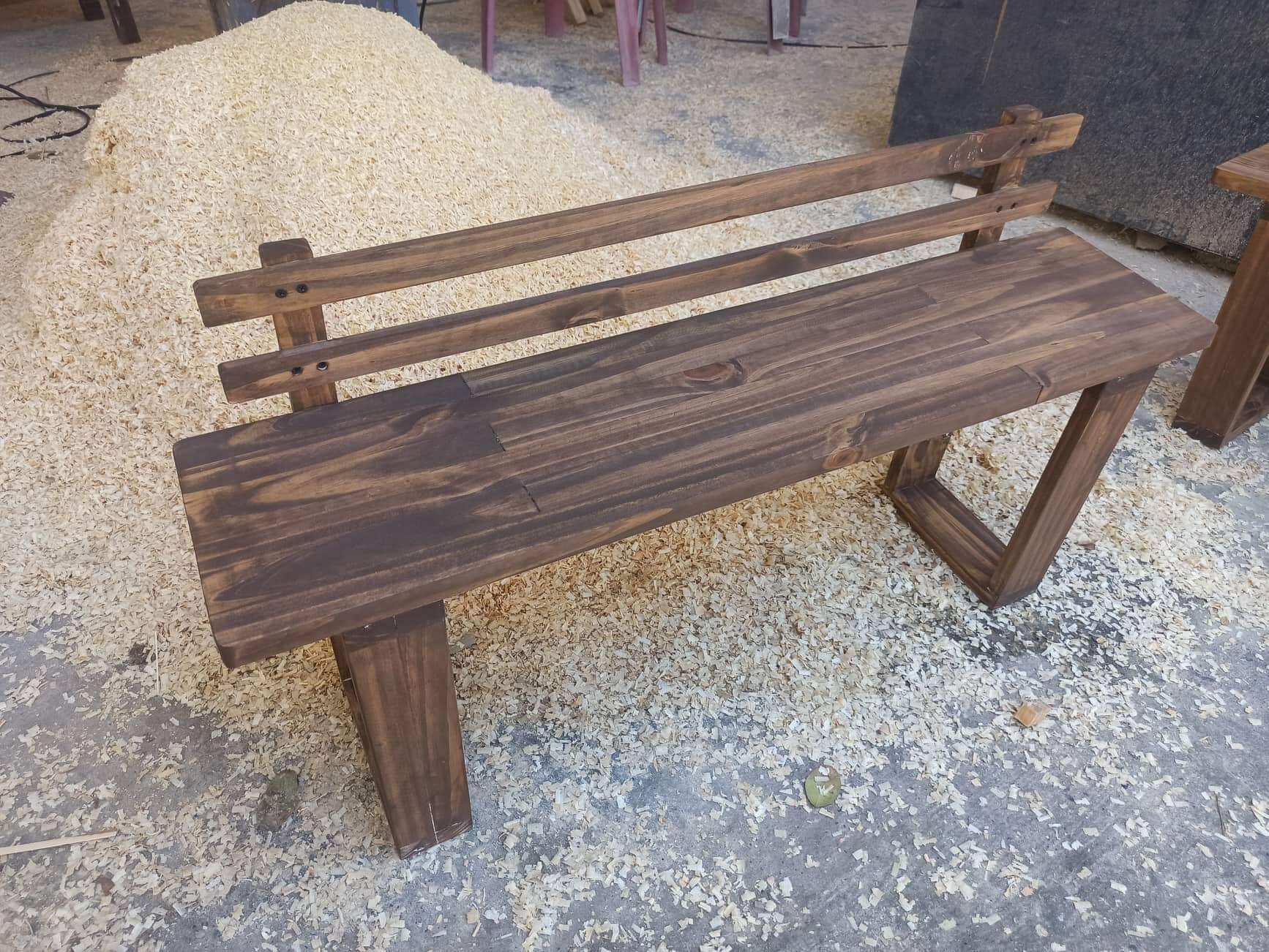 Wooden Bench with Backrest | Lazada PH