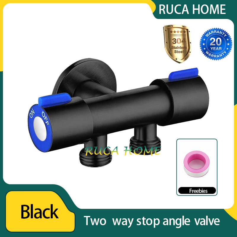 RUCA 304 Stainless Steel 1 Into 2 Out Two-way Wall Mounted Faucet Black ...