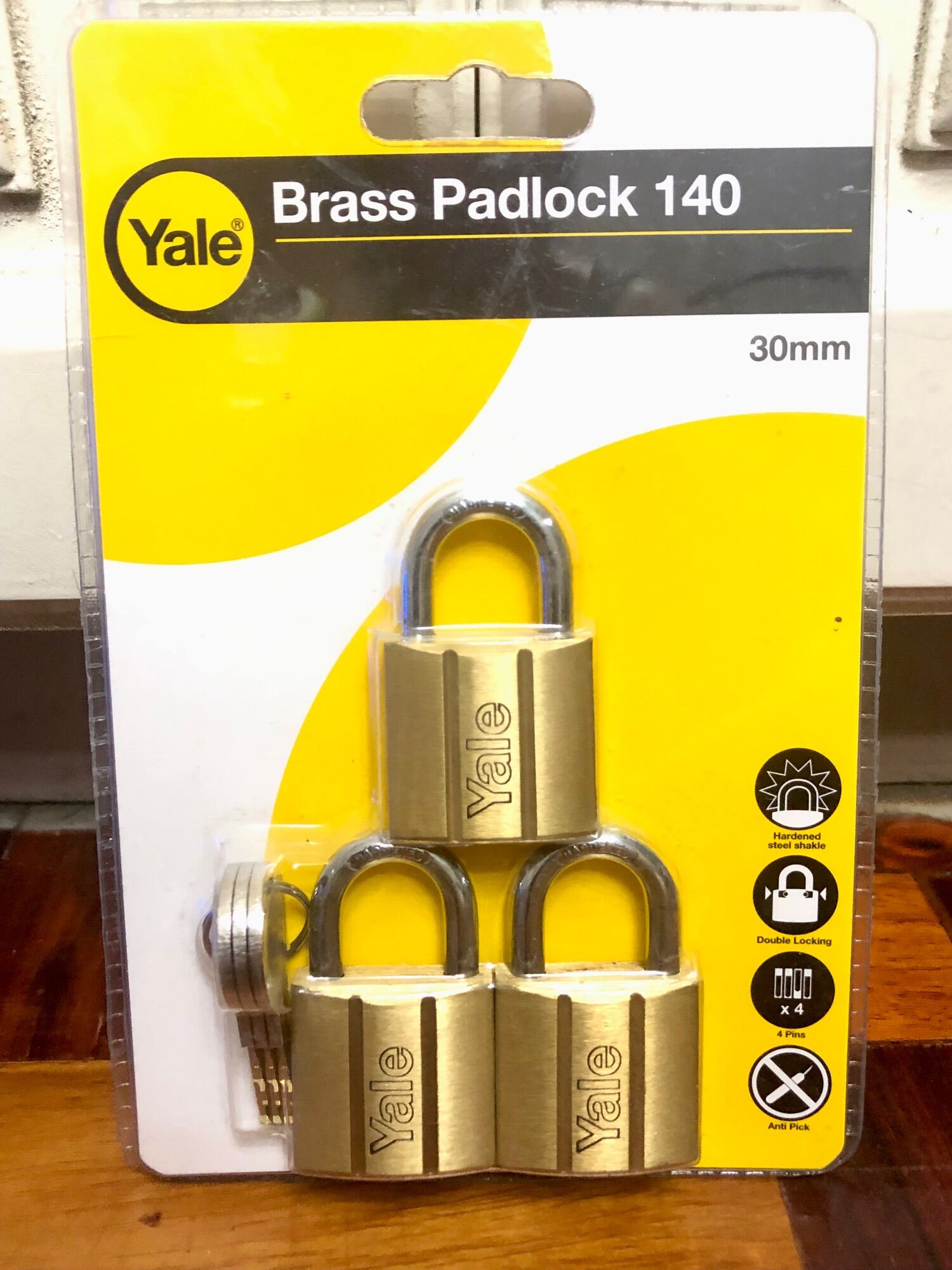 Yale Brass Padlock V140 Set of 3 (50mm, 40mm, 30mm and 25mm) | Lazada PH