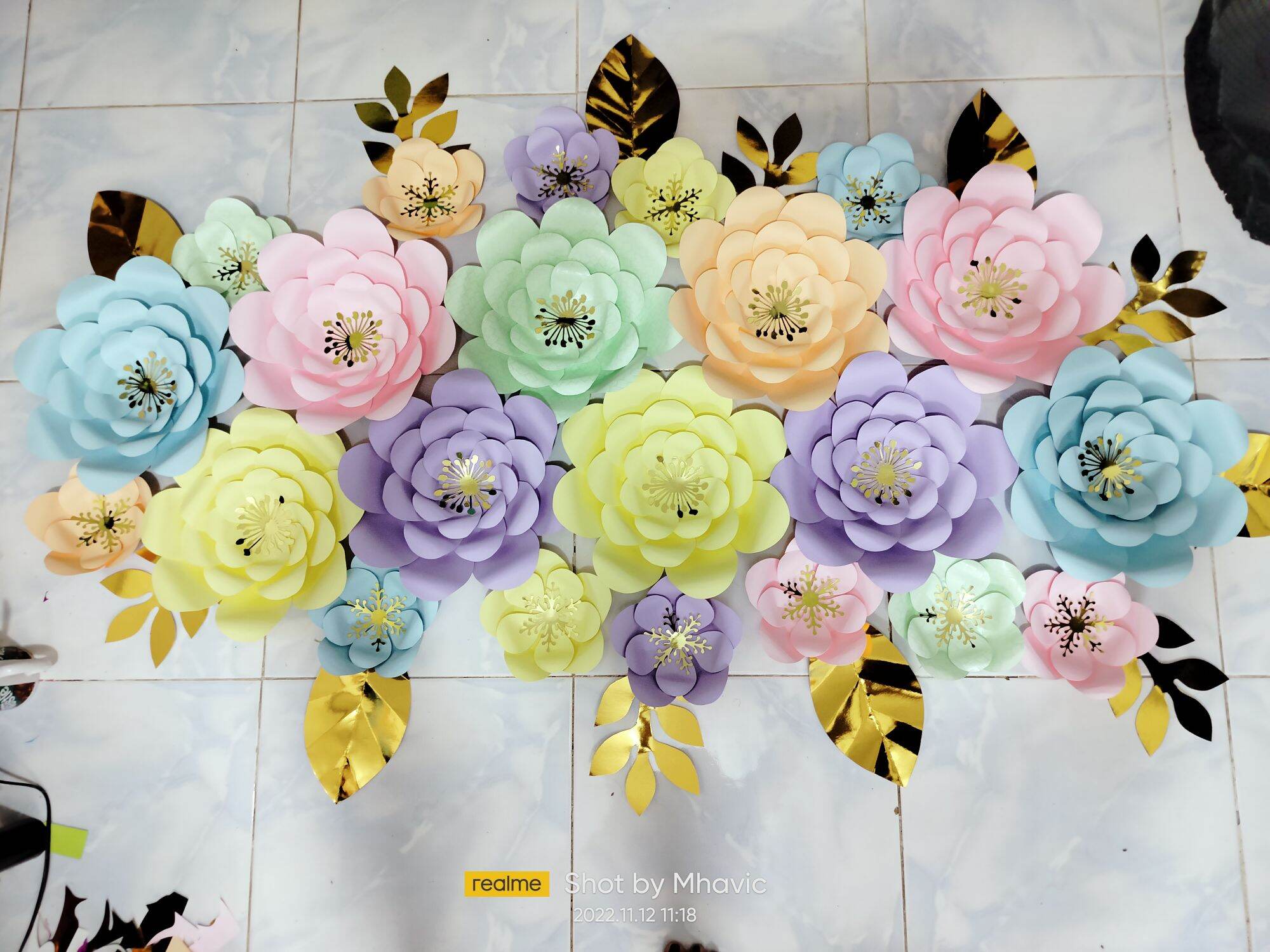 Pastel Color Paper Flowers Backdrop Set Lazada Ph