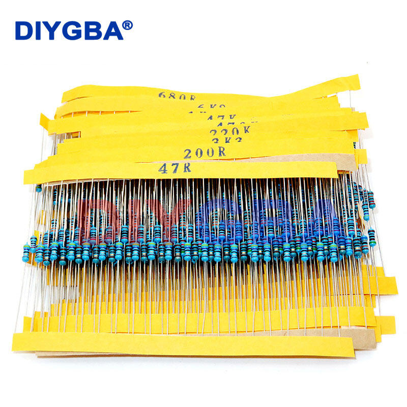 600pcs/set 30 Kinds 1/4W Resistance 1% Metal Film Resistor Pack ...