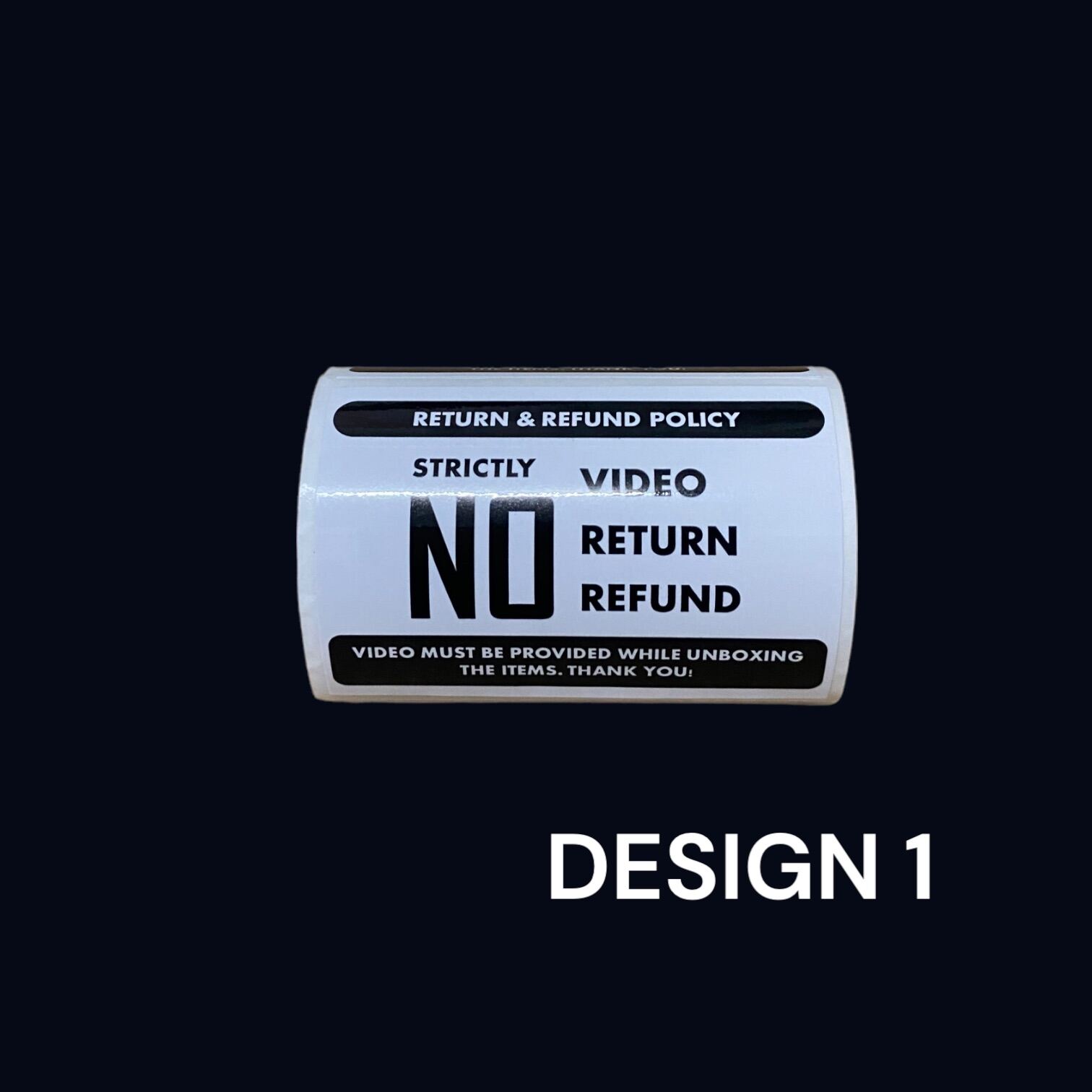 NO VIDEO/RETURN/REFUND POLICY HIGH GLOSS STICKER /WATERPROOF(SOLD PER ...