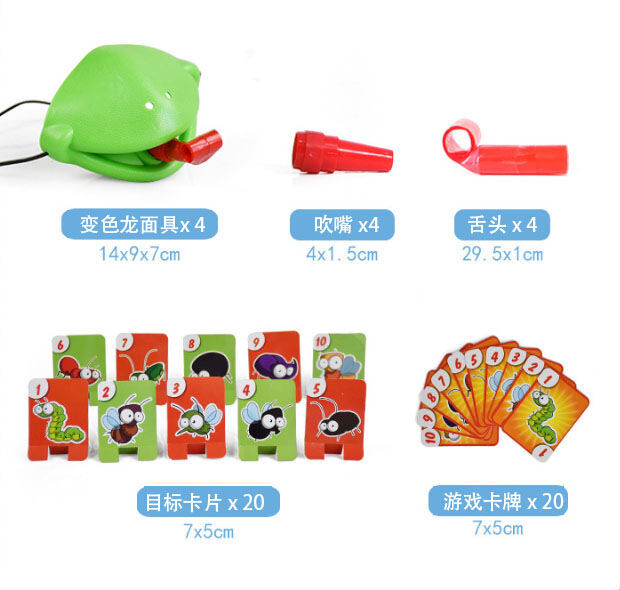 Baby Play Quicktongue Greedy Frog Tongue-Sticking Lizard Mask Parent ...