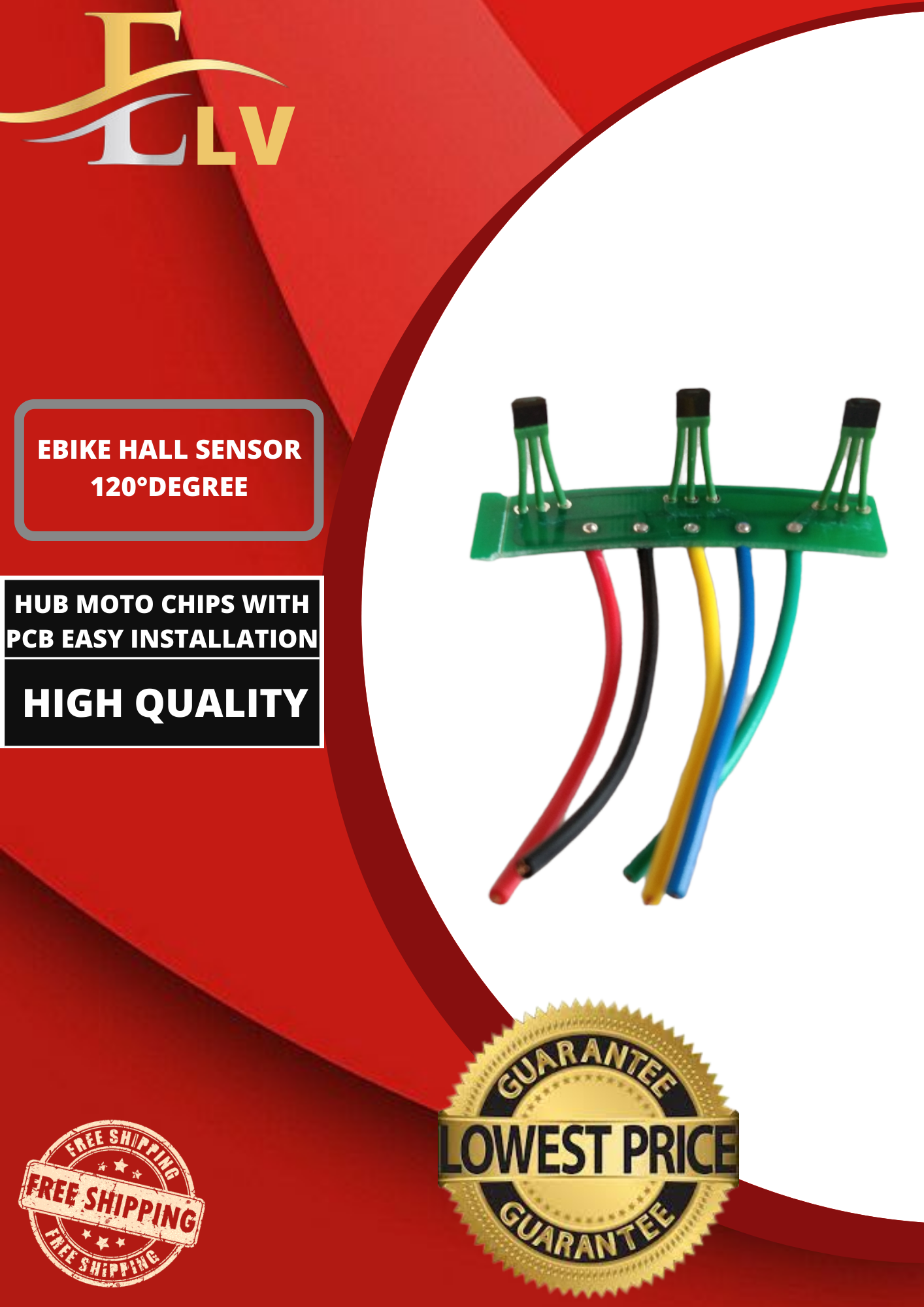 Electric Ebike Hall sensor 120°degree (1piece hub moto chips with PCB ...