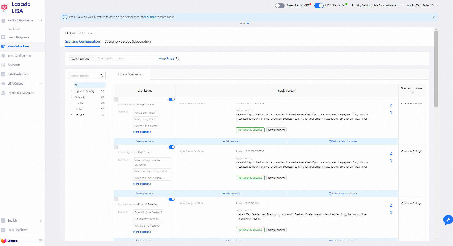 What is LISA's Knowledge Base?| Lazada Seller Center