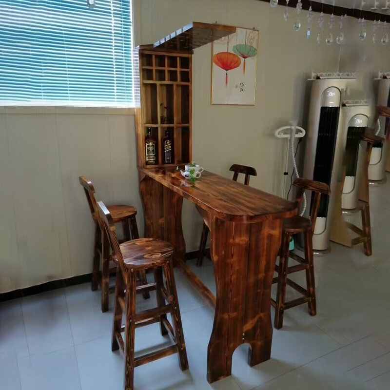 Household Bar Counter Solid Wood Partition Wine Cabinet Living Room Bar ...