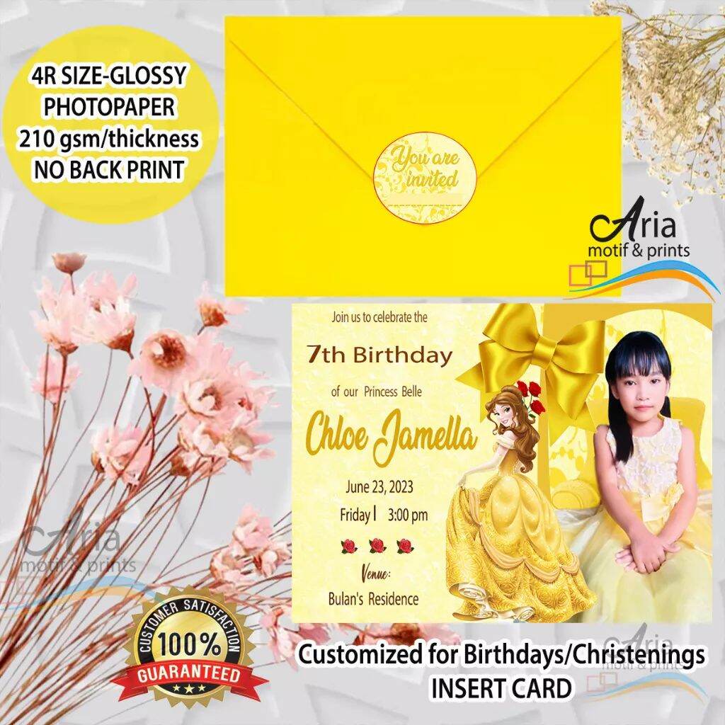 Princess Belle Invitation Card