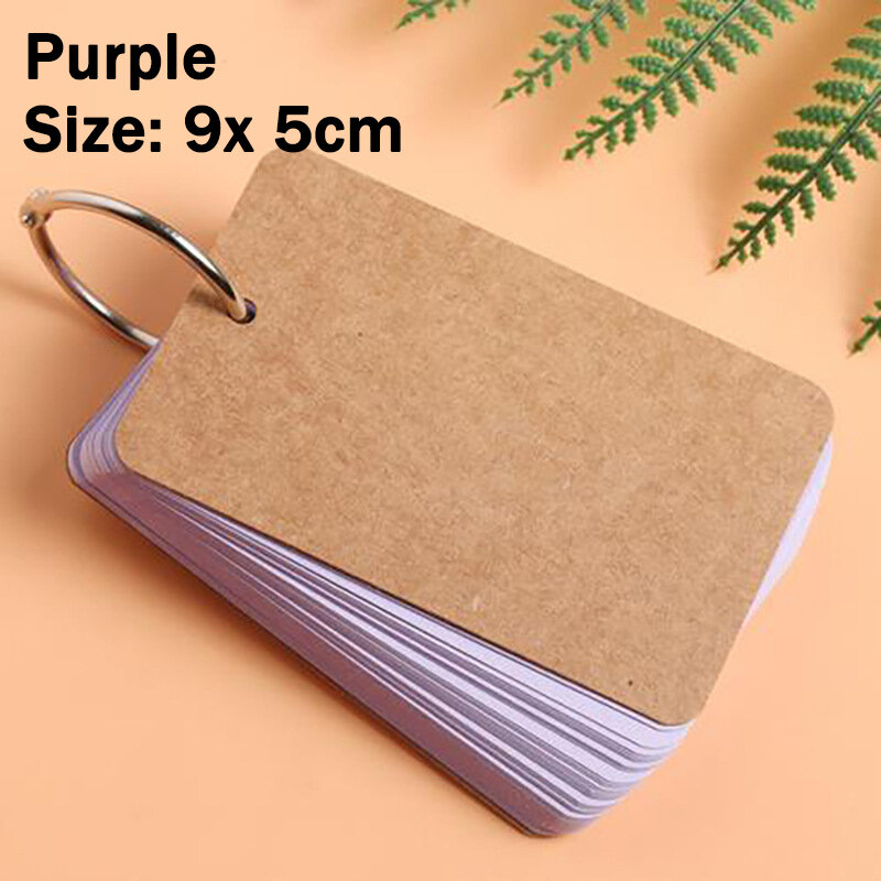 50pcs Iron Ring Handwritten Memo Hard Blank English Word Card Loose ...