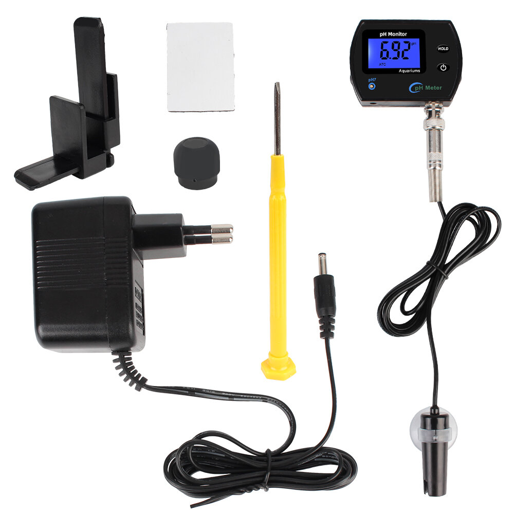 Water Quality Monitor LCD Display Real-time Acidometer PH Meter EU Plug ...