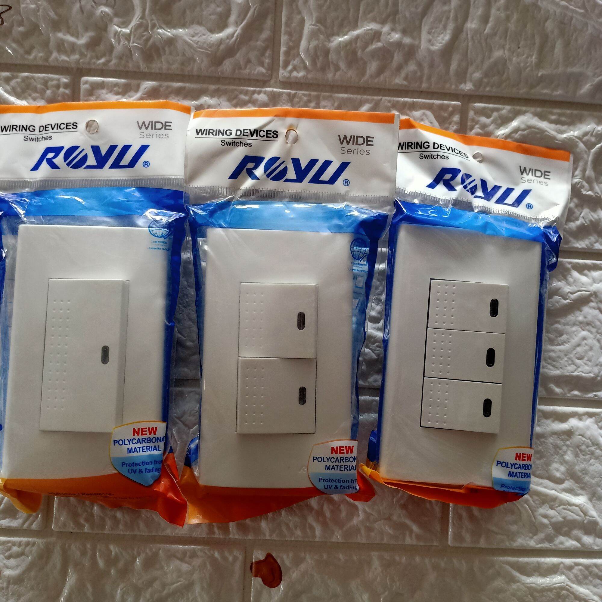 Royu..Wide series,1gang,2gang,3gang switch wth led.set | Lazada PH