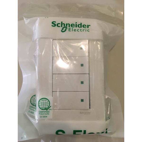 SCHNEIDER switch 4 gang S-Flexi Series (screw type) | Lazada PH