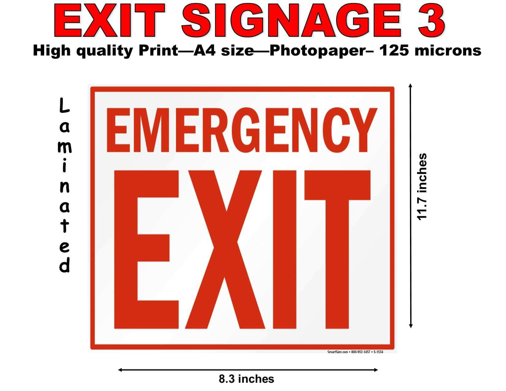 Emergency Exit laminated signage | Lazada PH