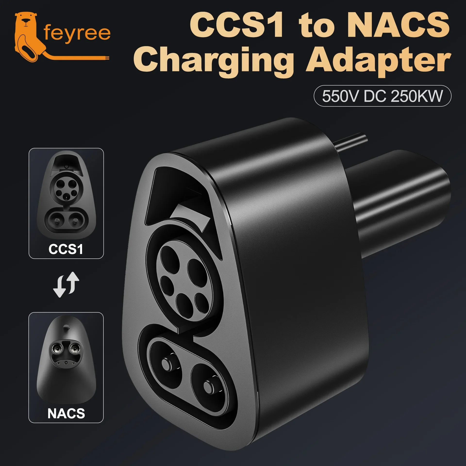 Tesla CCS1 Adapter To Tesla Charger 250kW Overcharge NACS Converter ...