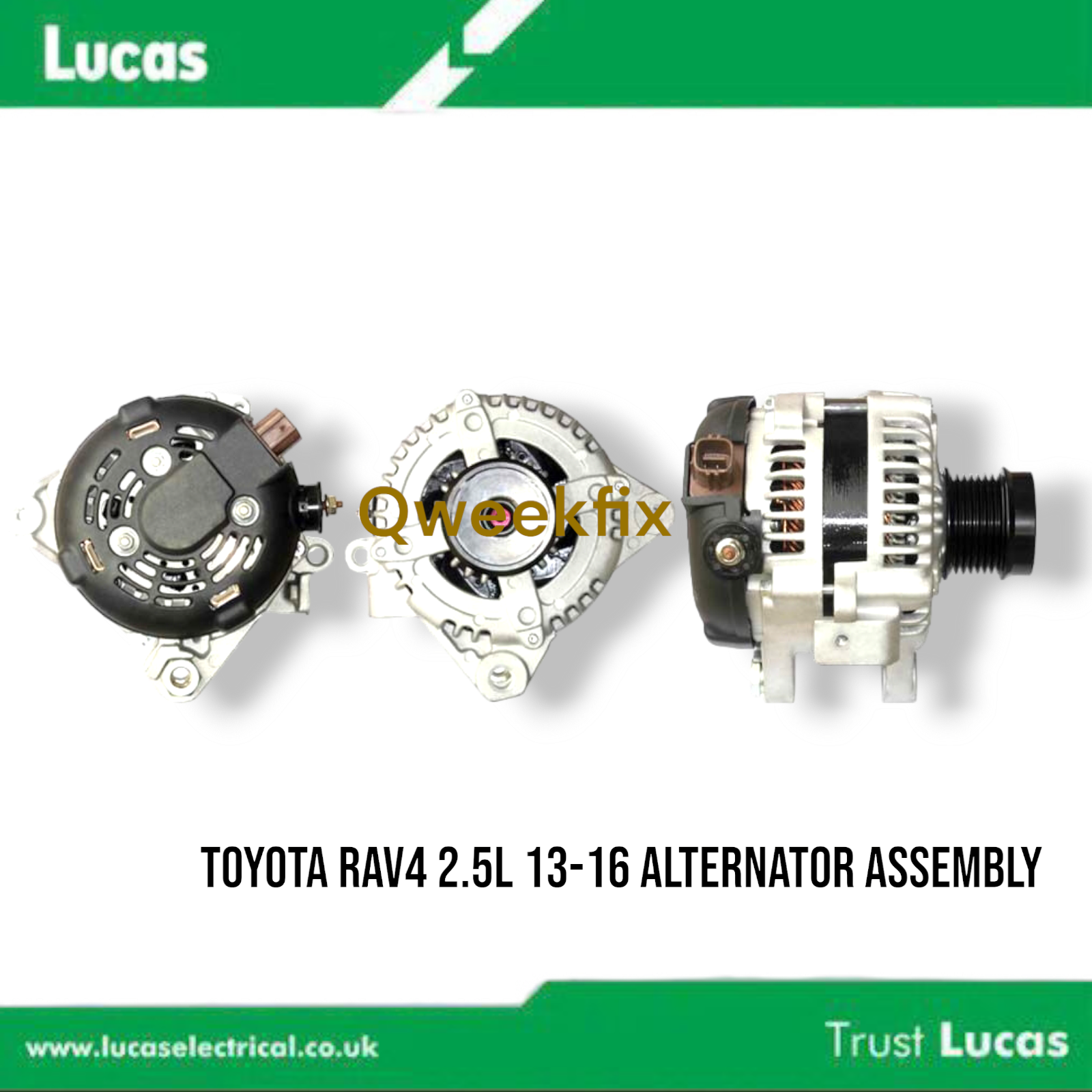 GENUINE LUCAS ALTERNATOR ASSEMBLY FOR TOYOTA RAV4 2.5L 13-16 120A 12V 6 ...