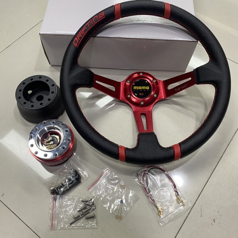 Neutral 14-Inch MOMO Steering Wheel PVC Racing Steering Wheel ...
