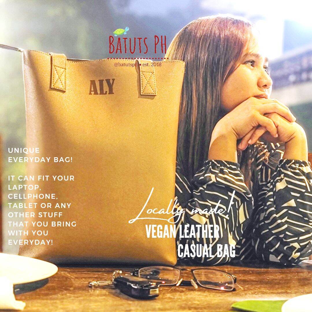 Batuts Ph - Personalized Vegan leather Casual Tote Bag with Zipper ...