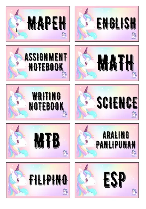 Subject Sticker for notebook | Lazada PH
