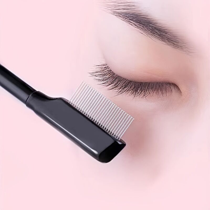 Metal Eyelash Comb Brush with Cover Separator New Eye Makeup Tool for ...