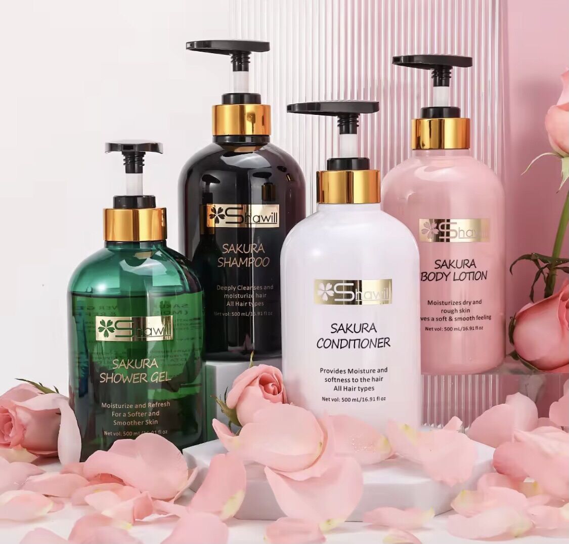 TRENDING SAKURA SHAMPOO AND CONDITIONER SET WITH LOTION AND BODY WASH ...