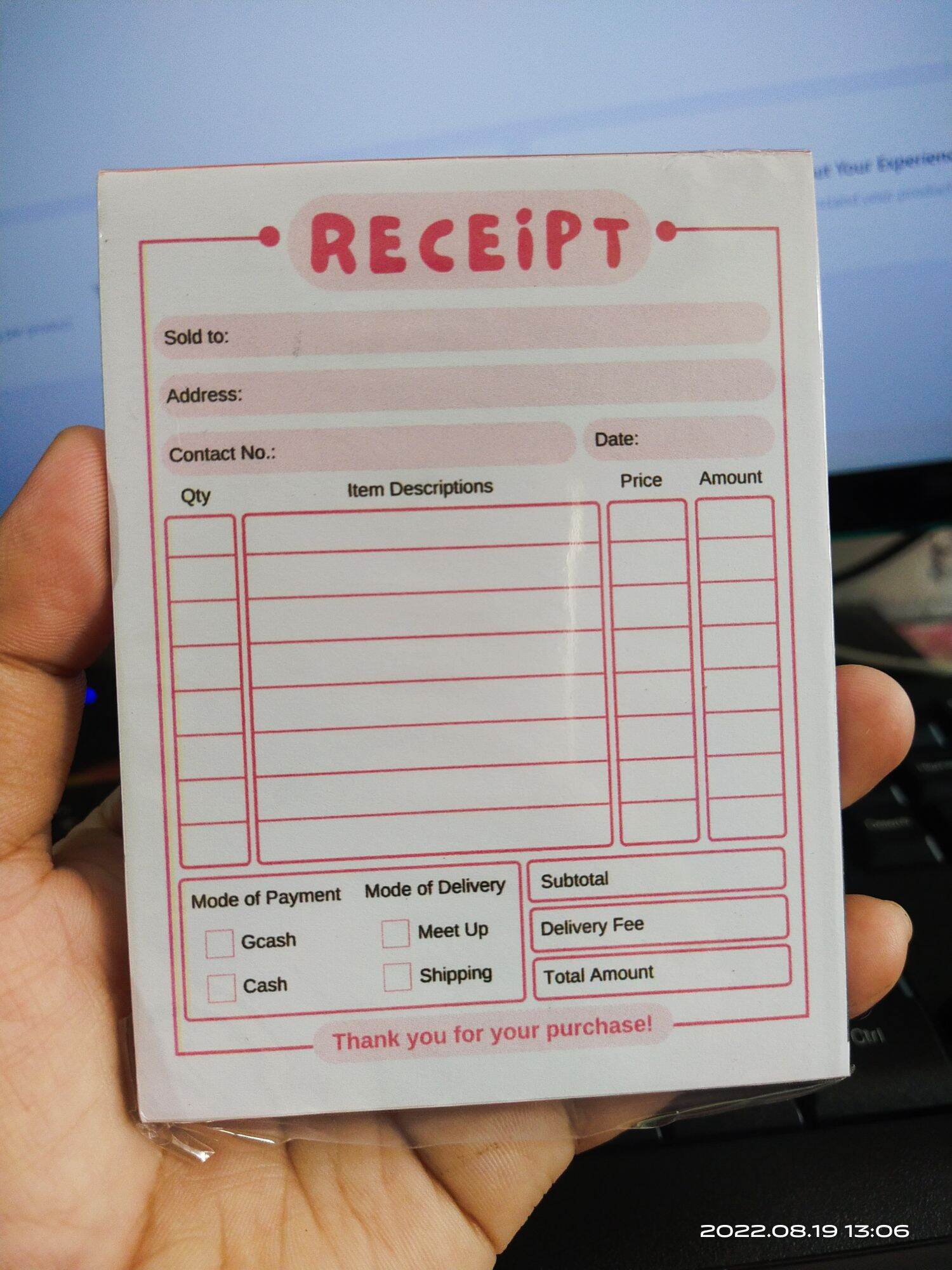 Online Shop Receipt with mode of payment and delivery | Lazada PH