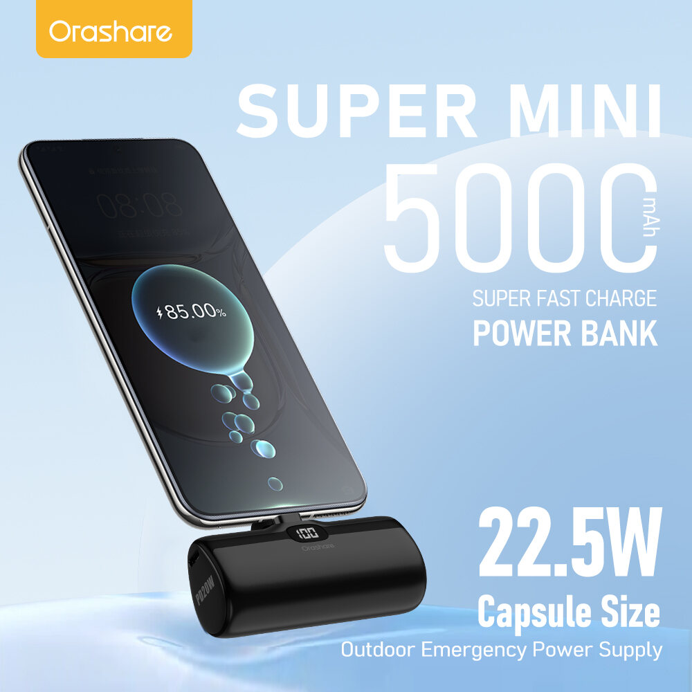 Orashare PNS05Pro 5000mAh Super Mini Powerbank Type C & Lightning Super ...