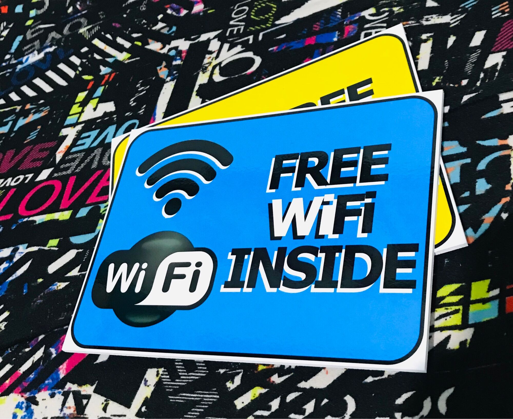 Free Wifi inside blue Signage | Lazada PH