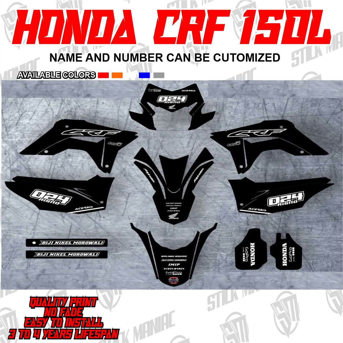 Honda CRF 150L decals sticker, laminated | Lazada PH