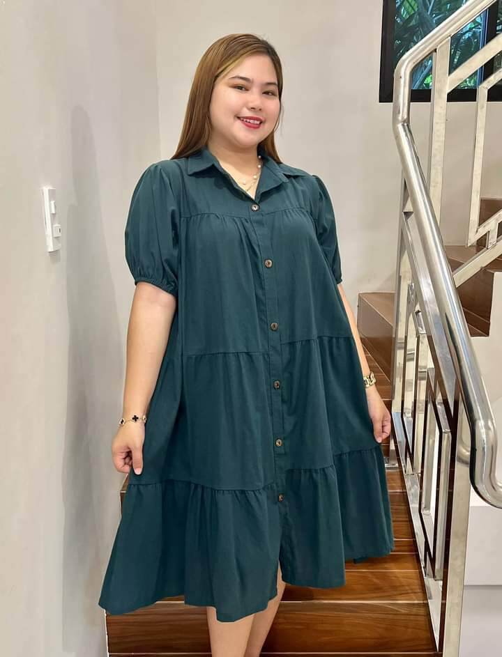 LUCY PLUS SIZE BUTTON DOWN DRESS FREE SIZE: FIT 2XL-4XL FABRIC: COTTON ...