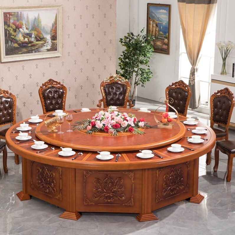 Hotel Electric Dining Table Large round Table Restaurant Automatic ...