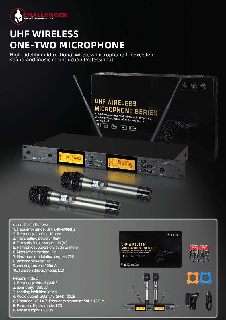 Challenger GST Dual Handheld Wireless Microphone with Changeable ...