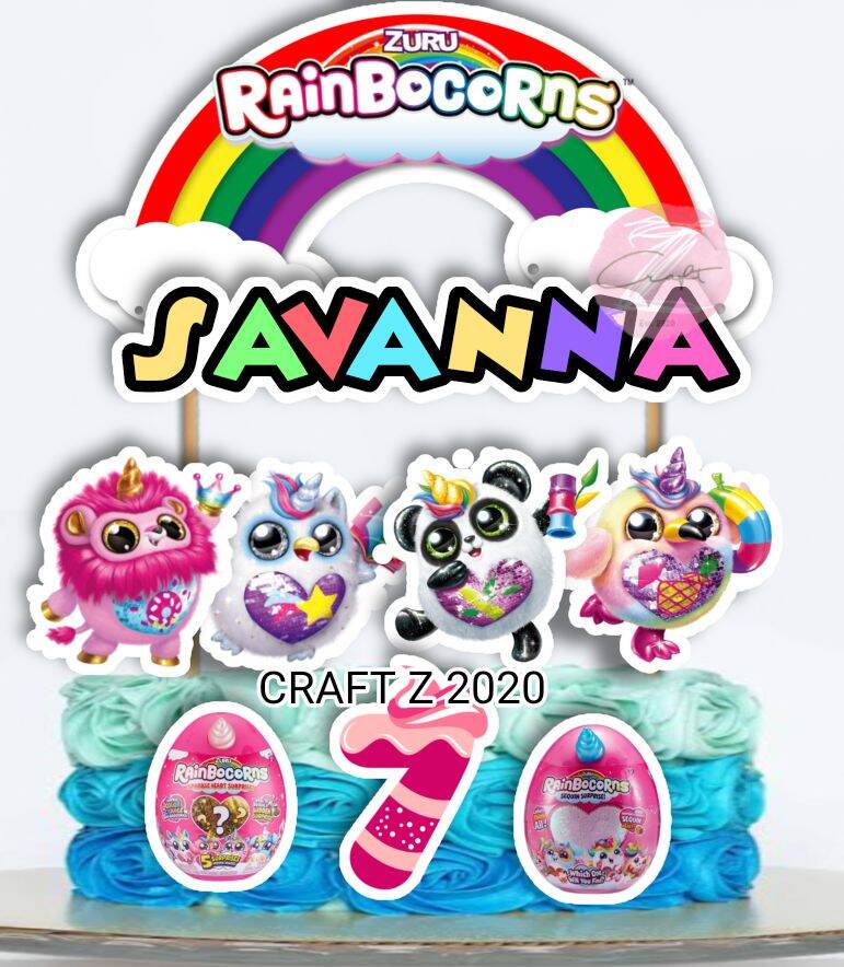 RainboCorns Personalized Cake topper decoration for birthday party cake ...
