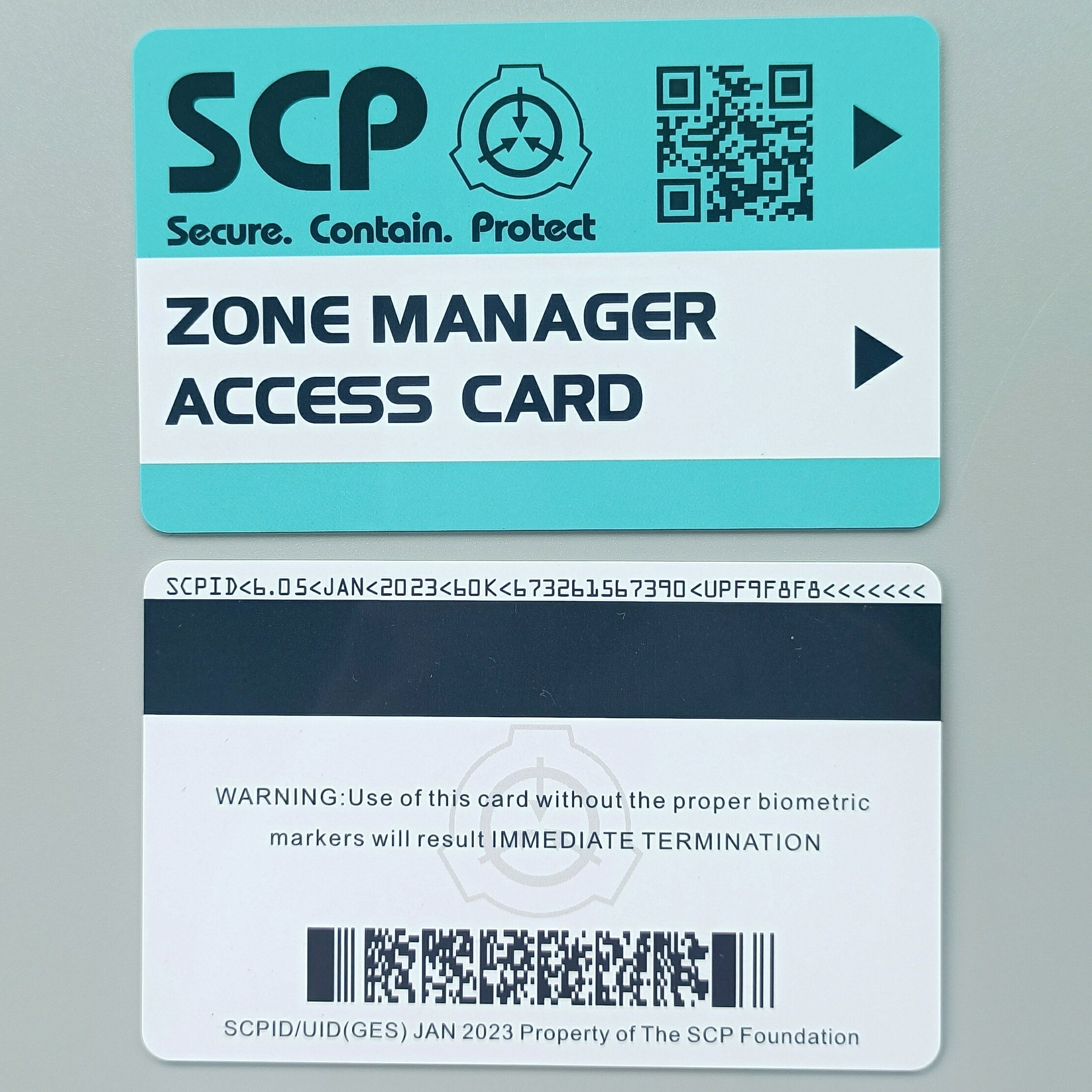 SCP Foundation GUARD Secret Special Logo Cosplay Access Grade Card ...