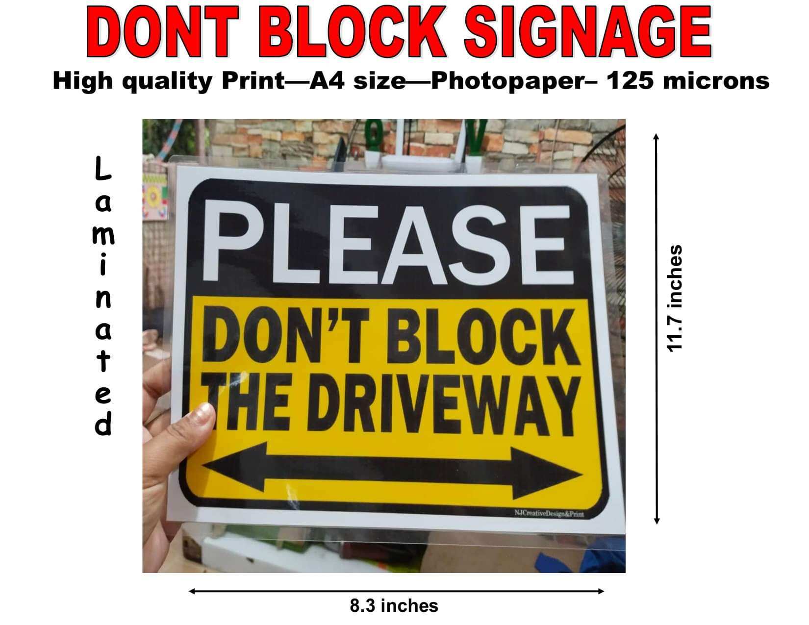 Dont block the driveway Laminated Signages | Lazada PH