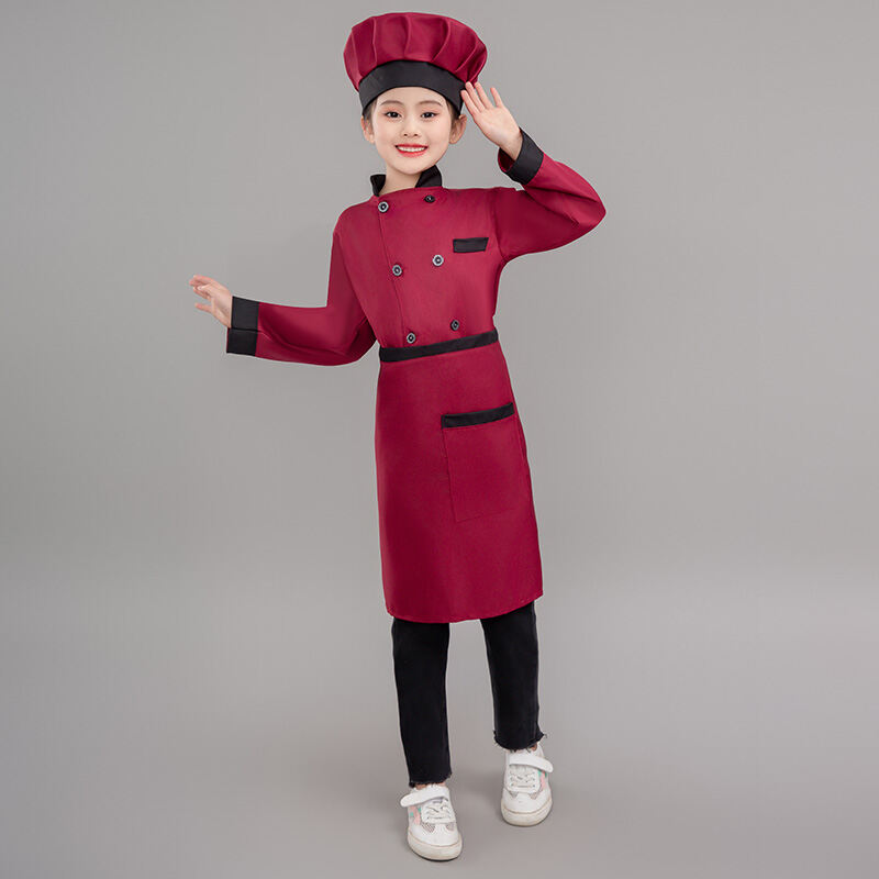 Kids Chef Uniform Suit Kindergarten Craft Class Baking Small Chef ...