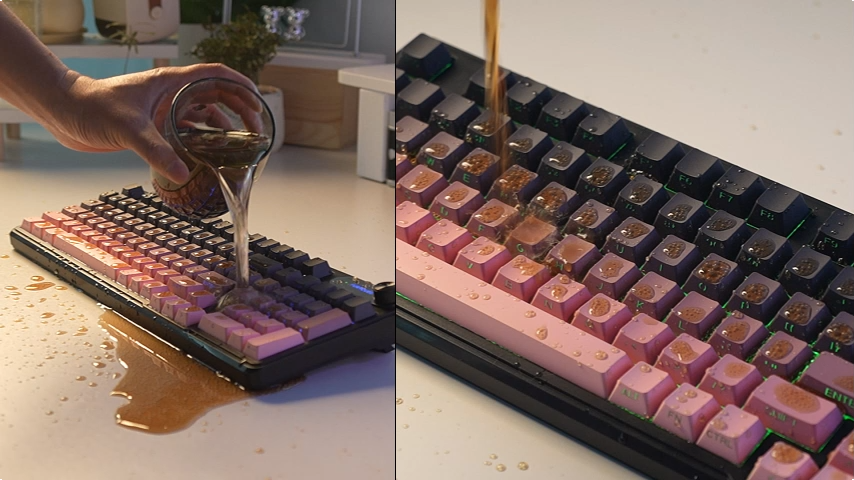 FURYCUBE IP98 Membrane Keyboard Wired RGB Light Waterproof Transparent ...