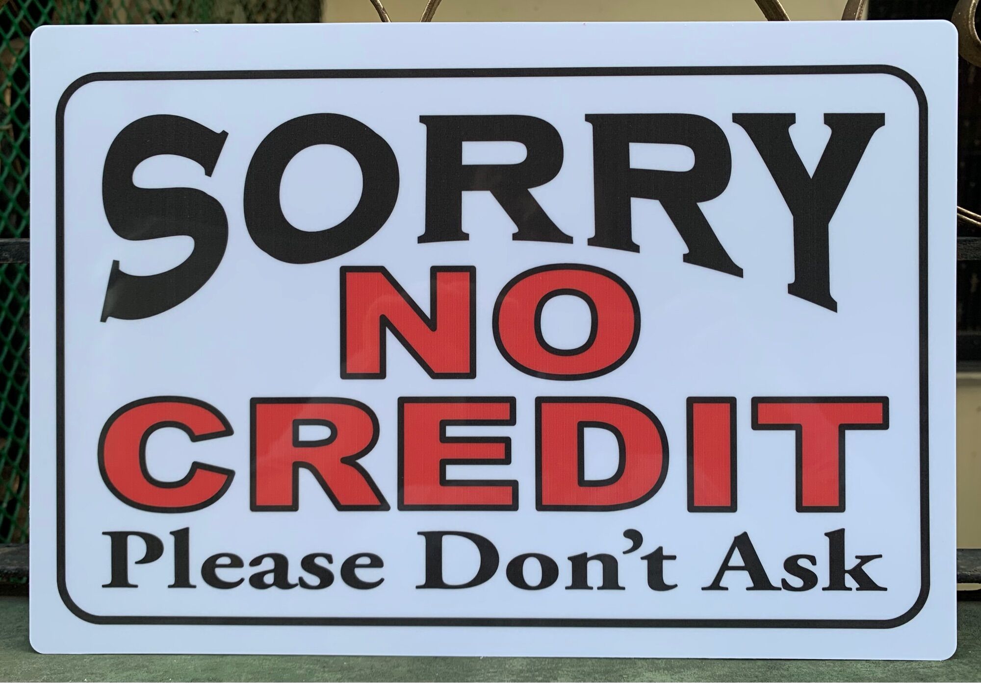 Sorry No Credit PVC Signage 7.8x11 inches | Lazada PH