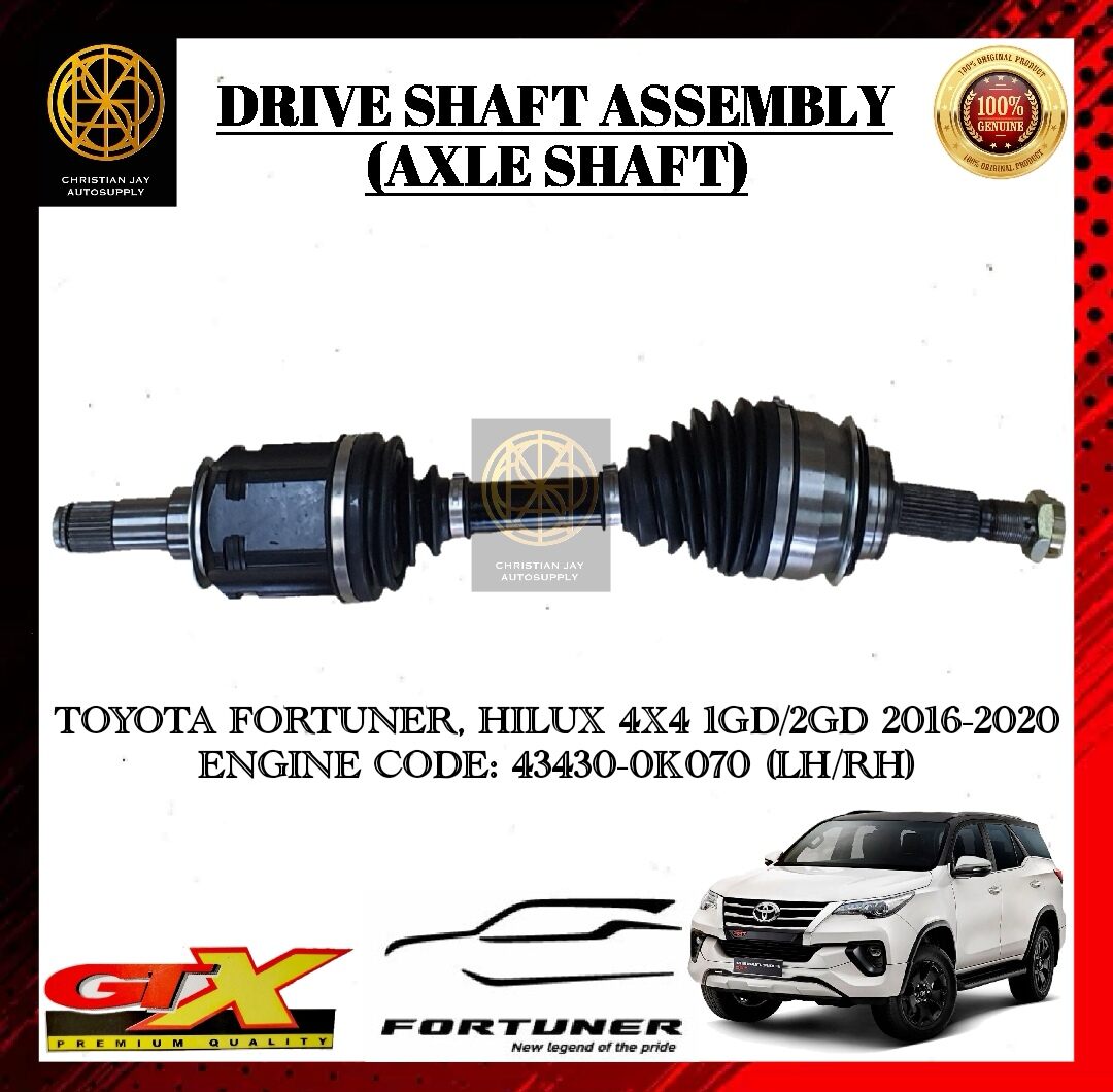 GTX DRIVE SHAFT (AXLE SHAFT) ASSEMBLY TOYOTA FORTUNER, HILUX 4X4 1GD ...