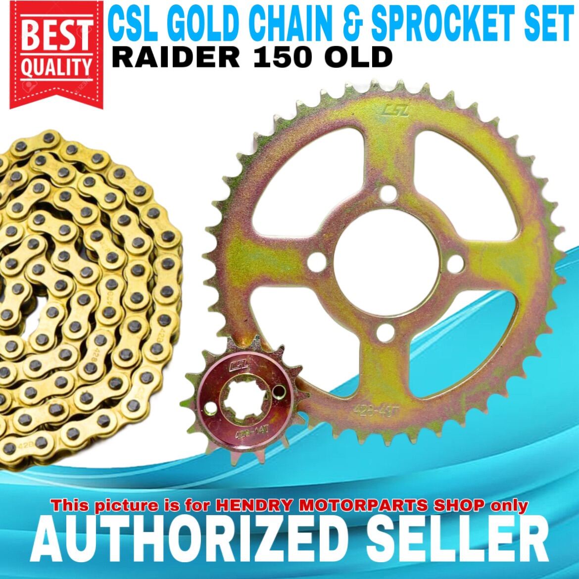 CSL Gold Chain and Sprocket Set for SUZUKI RAIDER 150 NEW / RAIDER150 ...