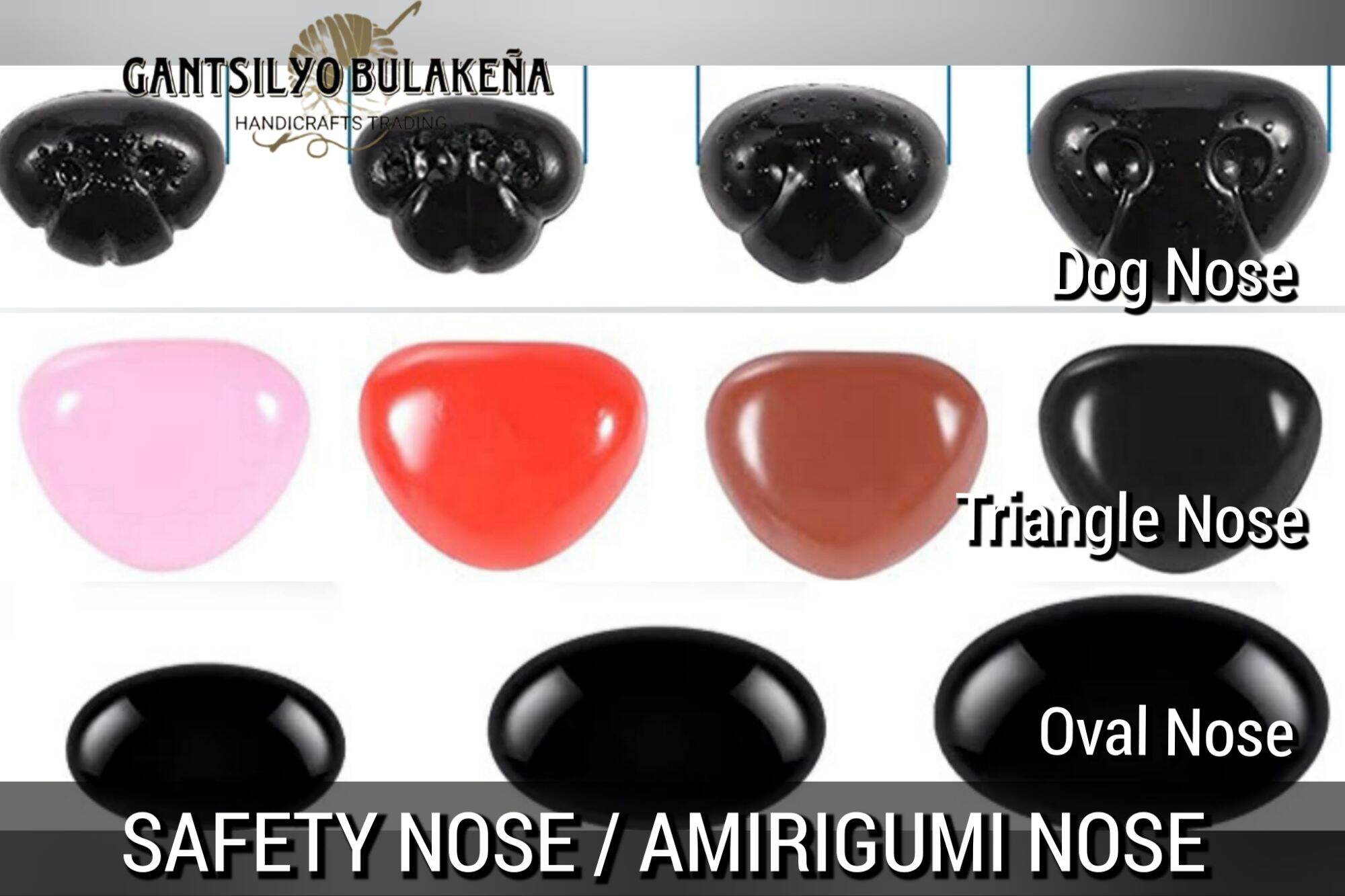 Safety Nose for Amirigumi / Safety Nose for Toys DIY DOG NOSE TRIANGLE ...