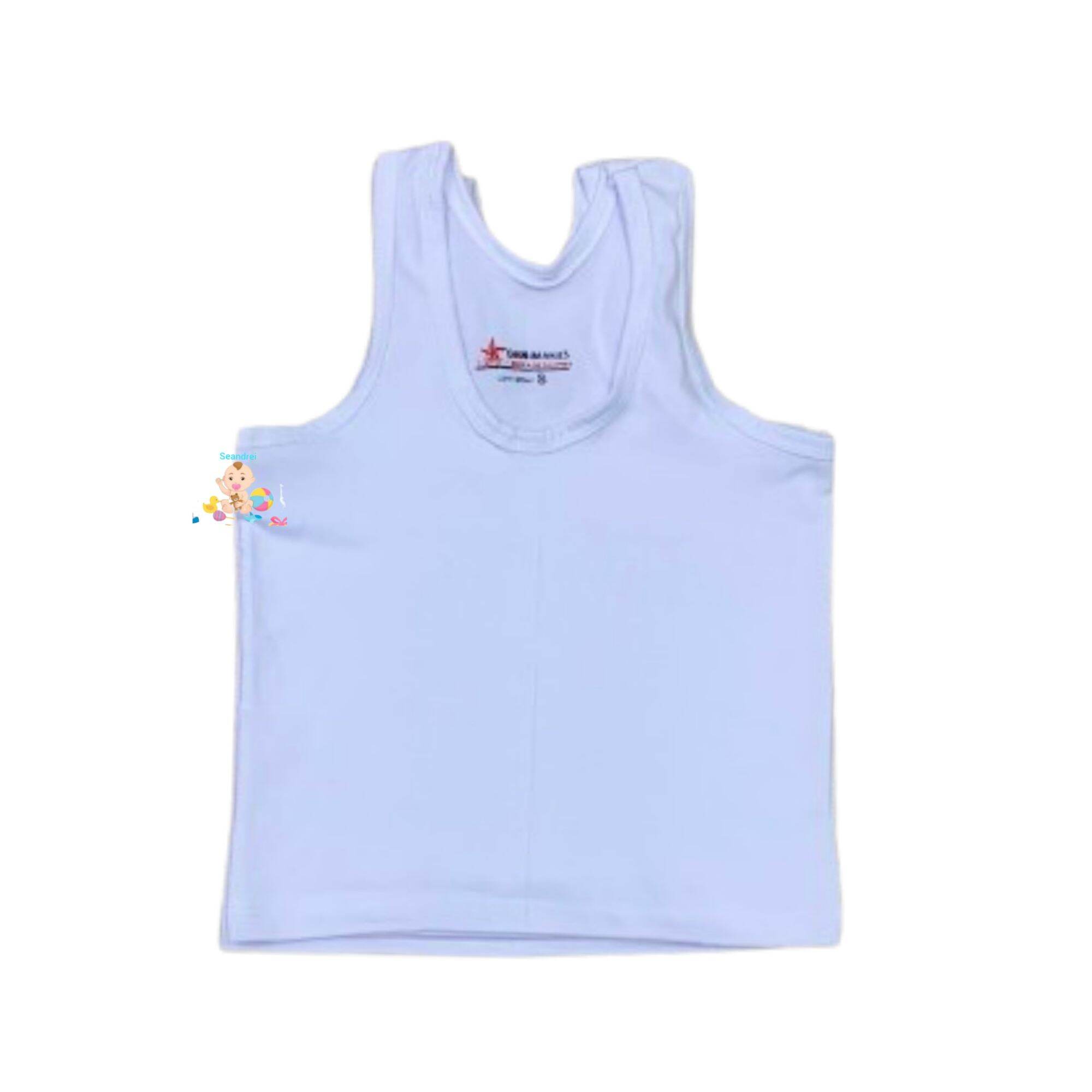 Plain White Cotton Sando for Boy 0-8 Years Old Dan Maries | Lazada PH