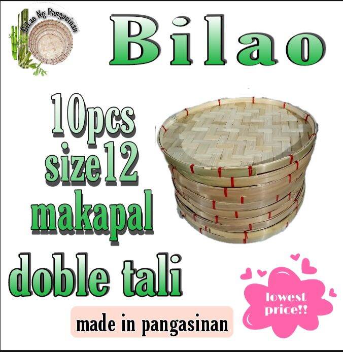 bilao size 12 makapal 10pcs doble tahi | Lazada PH