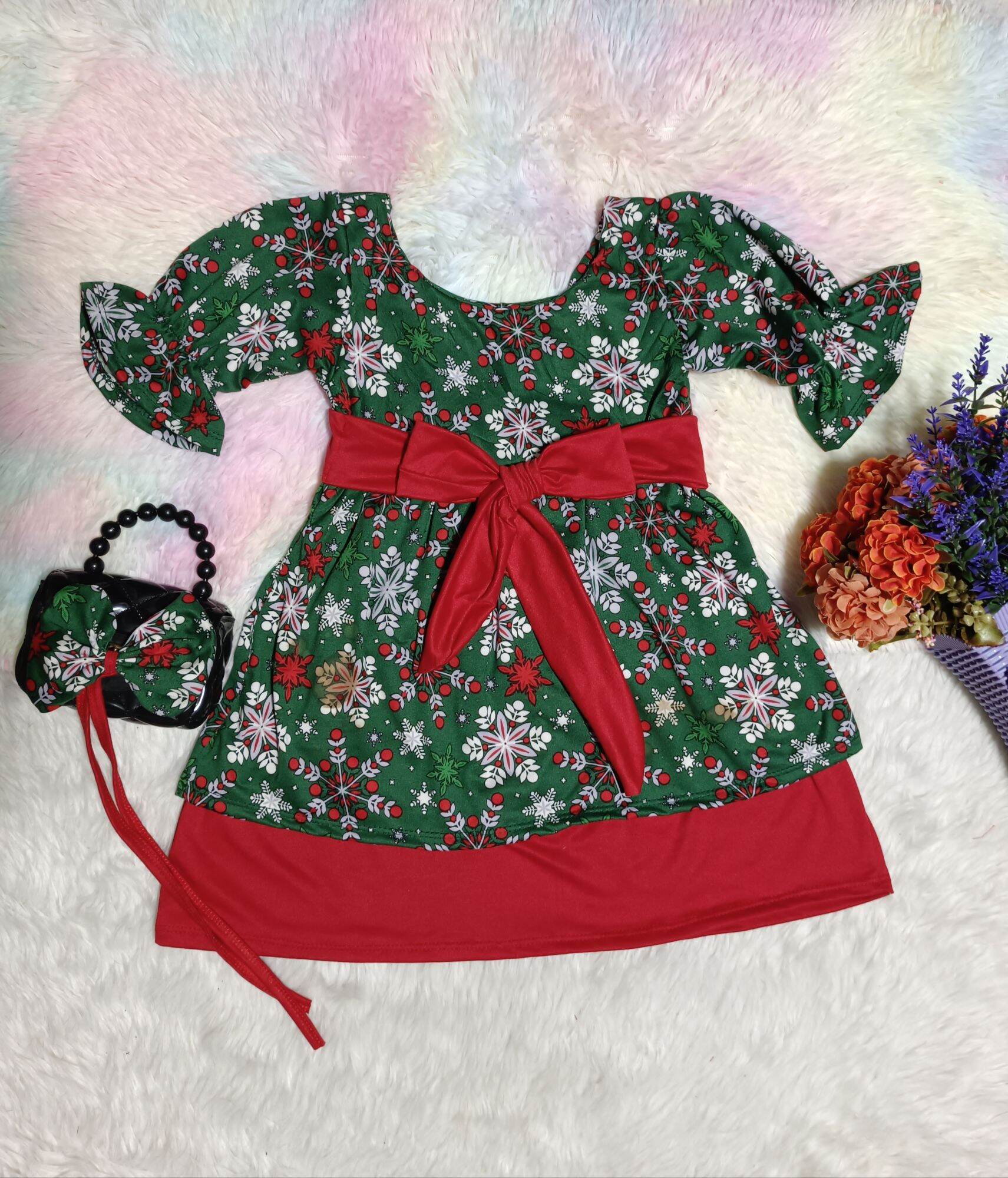Christmas/floral print dress for kids | Lazada PH