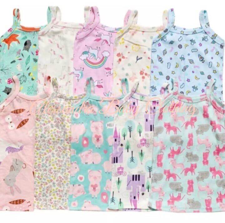 [KIDS] Girls Sando Spaghetti Strap Printed design for 1 up to 9 years ...