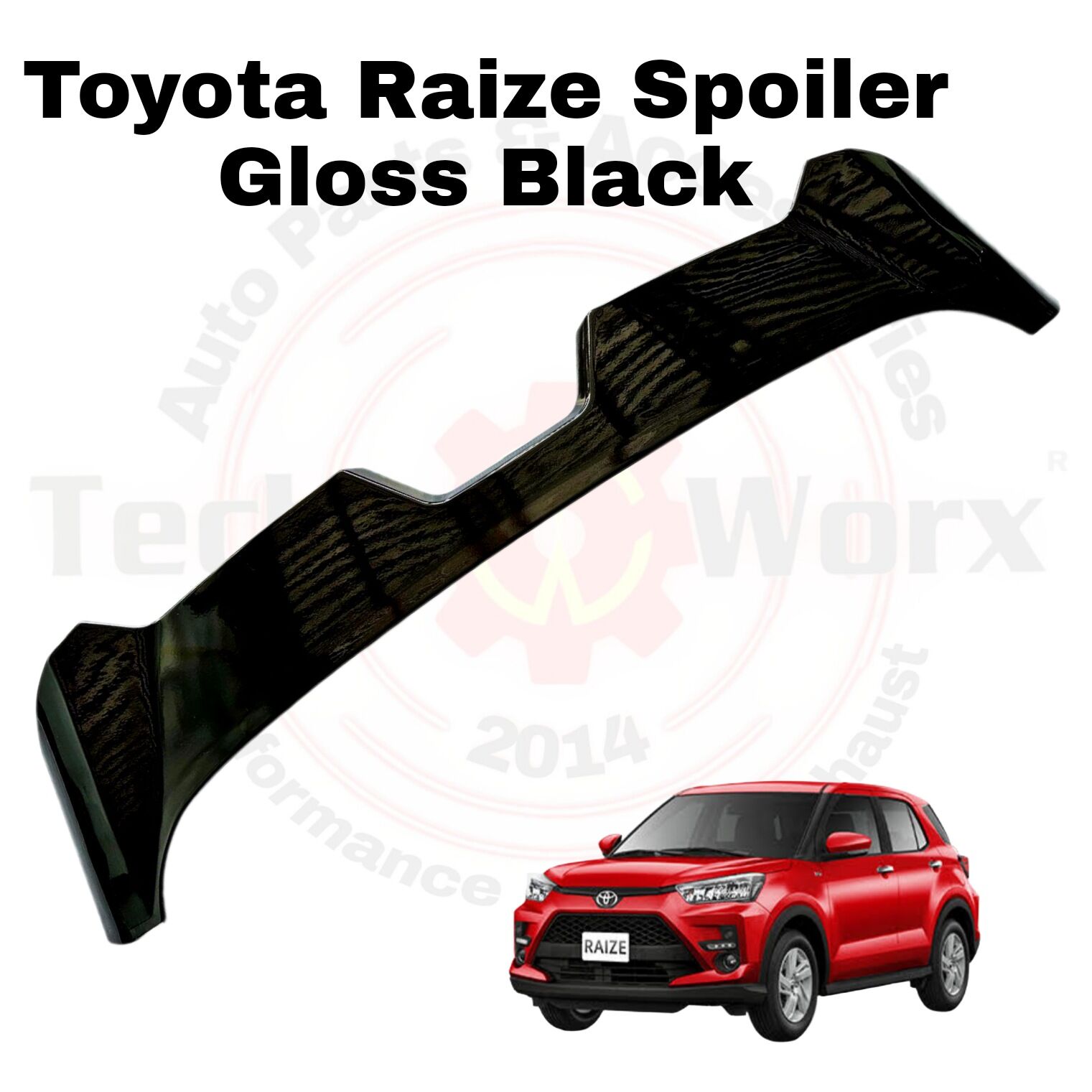 Toyota RAIZE Rear Spoiler Wings Body Kits Gloss Black 2021 2022 2023 ...