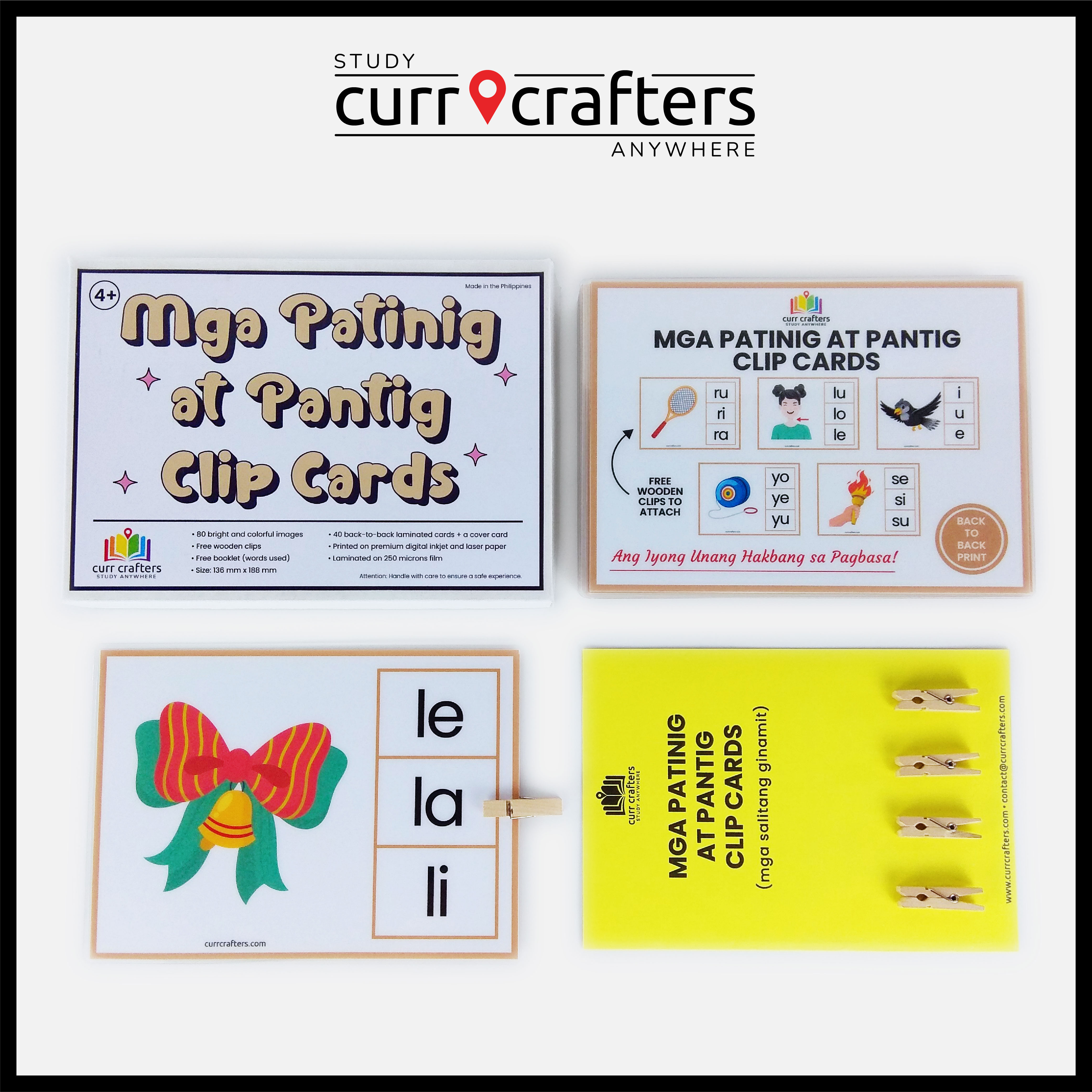 MGA PATINIG AT PANTIG CLIP CARDS | Filipino, Laminated, Visual Aid, Assessment Tool, Fine Motor ...