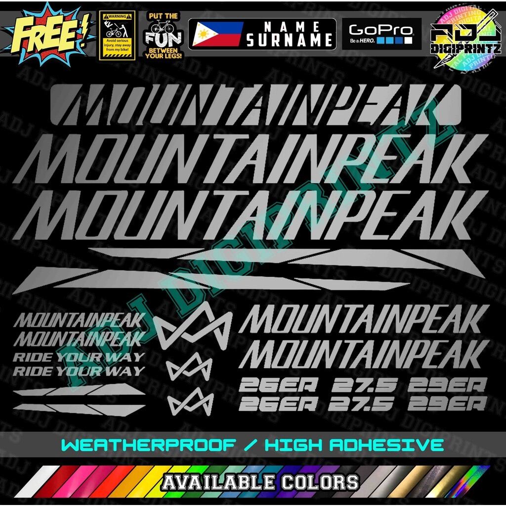 MOUNTAINPEAK MTB Frame Decals Sticker MORE COLOR | Lazada PH